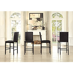 Homelegance Tempe Dining Counter Height Chair (Set of 4), Faux Leather, Dark Brown