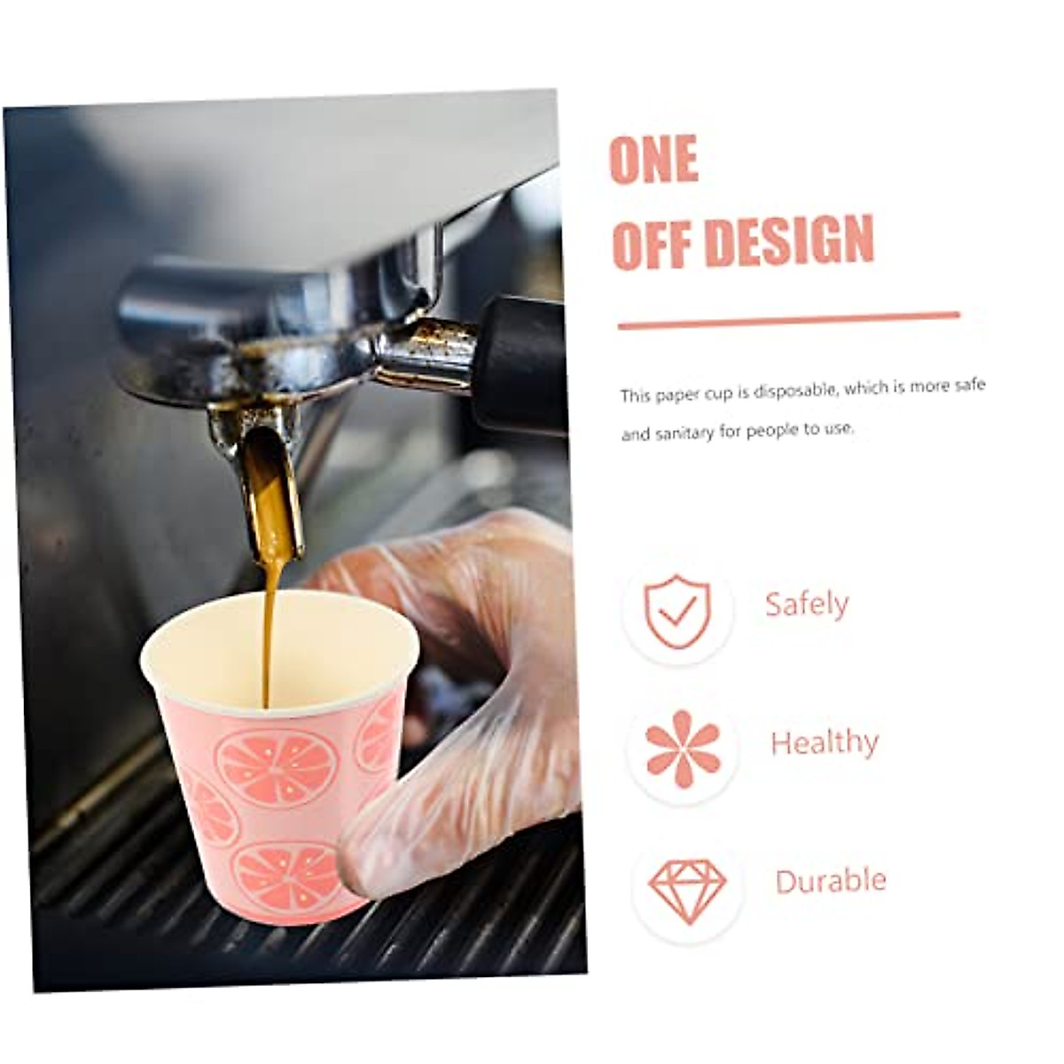 IFANLANDOR 8Pcs Lemon Paper Cups fruit party supplies tableware espresso paper cups hot coffee paper cups vasos para cafe desechables paper drinking cups lemon cups gold leaf Disposable