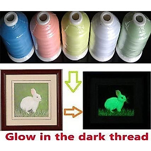 Simthread Glow in The Dark Machine Embroidery Thread 1000yards(1000M) 5 spools Set 30WT for Halloween Christmas Embroidery and Sewing Machines