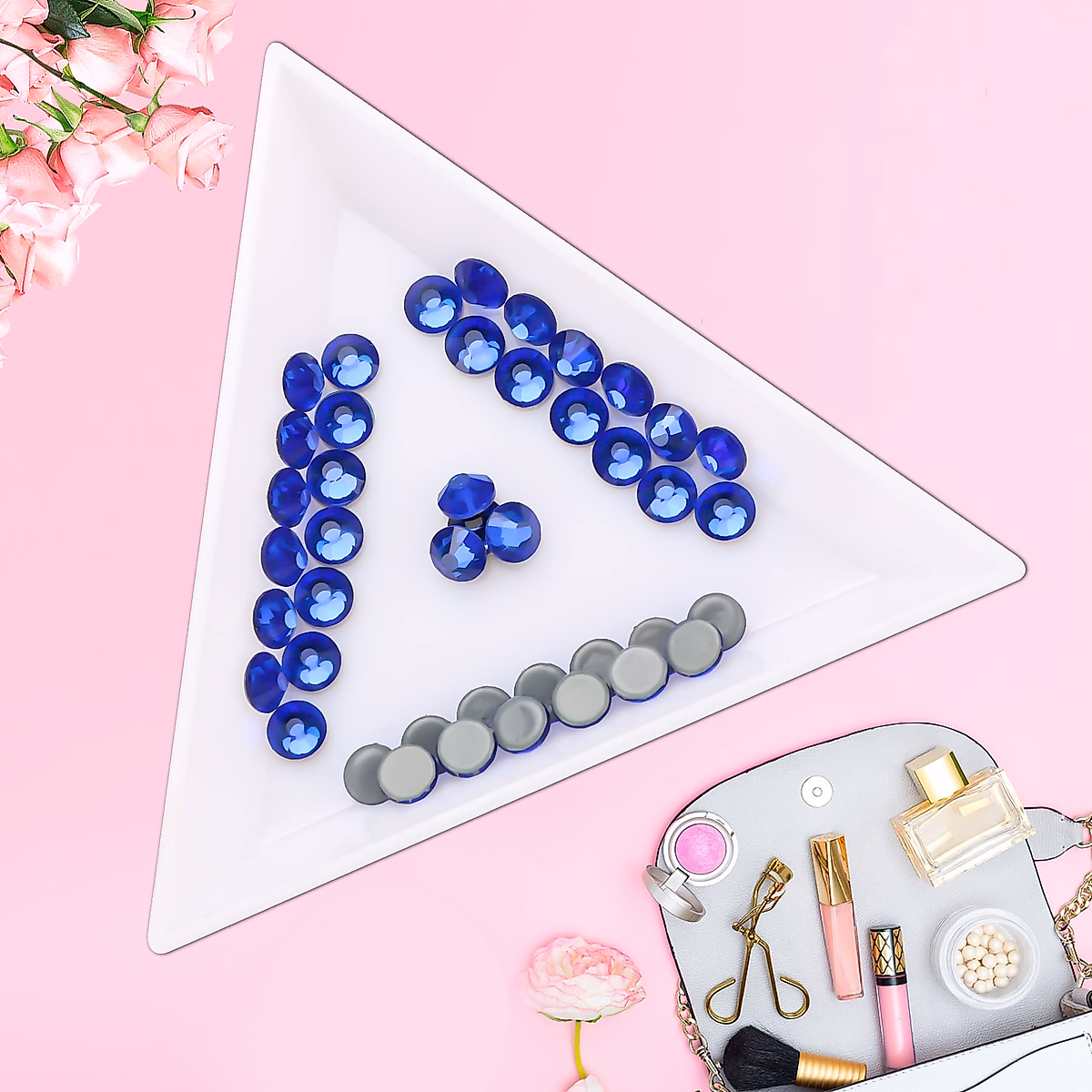 Jollin Hot Fix Crystal Flatback Rhinestones Glass Diamantes Gems 6.4mm(30ss 288pcs, Sapphire)