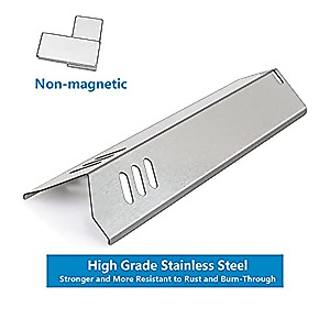 Zemibi 3-Pack 14 3/16 Inch Stainless Steel Heat Plate Replacement for Uniflame GBC1030W, GBC1030WRS, GBC1030WRS-C, GBC1134W, GBC1134WRS Gas Grill Models, BBQ Burner Cover Flame Tamer, Heat Shield