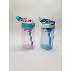 Contigo Kids Autospout Water Bottle, 2 Pack - Plastic, 14oz - Leak and Spill Proof Bottles, Ideal for Travel and Activities, Easy-Clean - Cotton Candy/Grape Sorbet