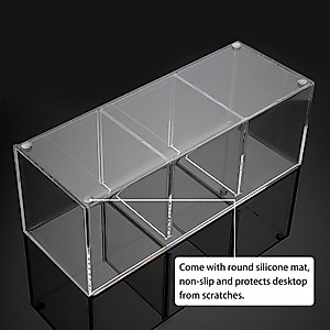 ELLDOO Coffee Pod Holder with Lid, Acrylic Coffee Pod Organizer for K Cup Espresso, 3-Compartment Tea Bags Sugar Packets Coffee Capsule Storage Holder for Home Coffee Bar Office Counter