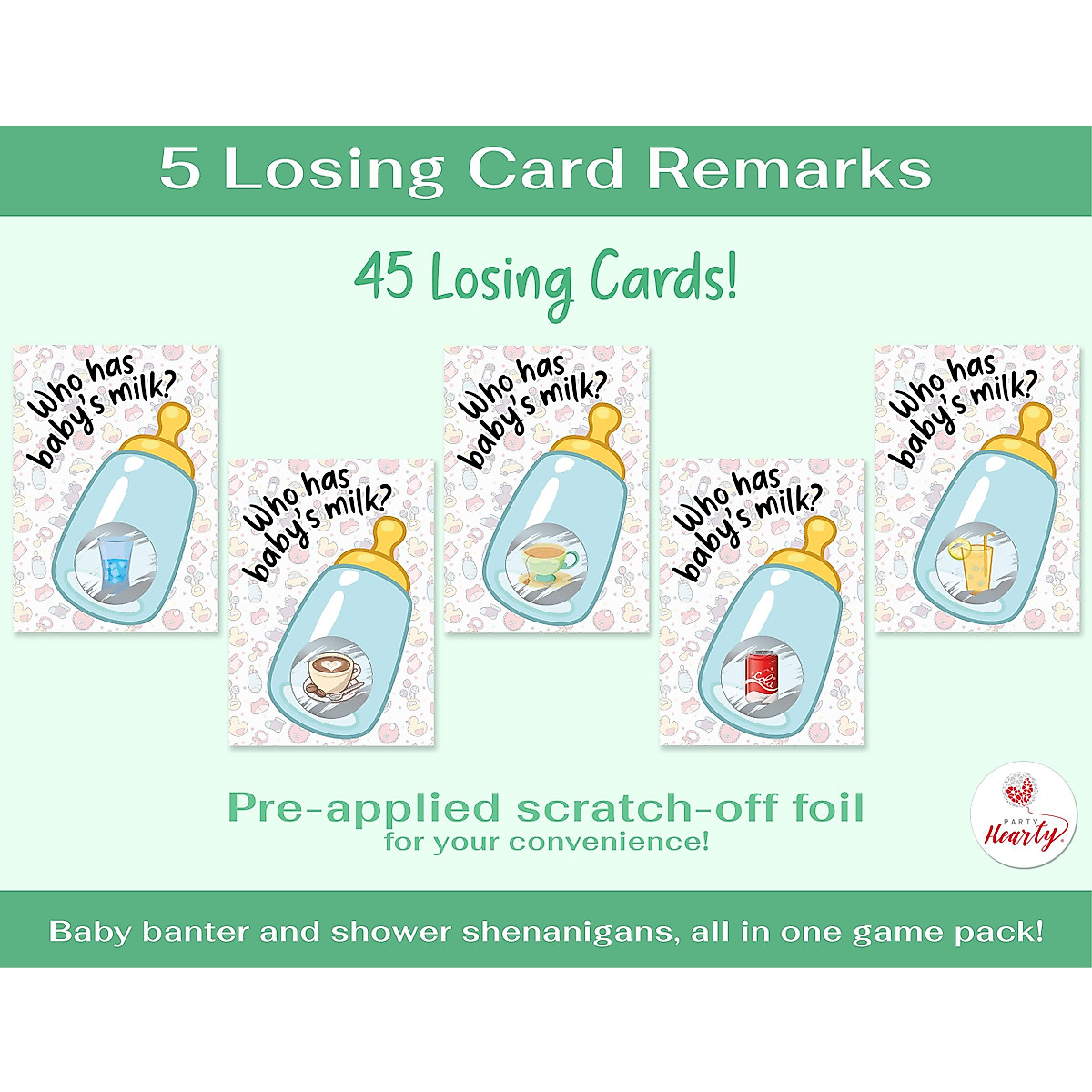 Party Hearty Baby Shower Games for Boy, 40 Emoji Scratch Off Lottery Tickets, Baby Games Ideas, Scratch Off Game, Blue