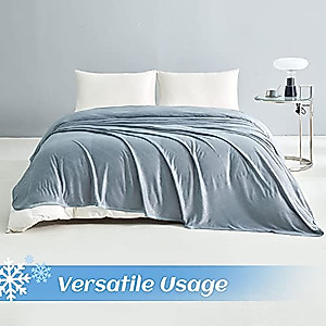 【Upgraded Fabric】Ailemei Cooling Throw Blanket for Hot Sleepers, Q-Max >0.5 Jade Fiber, Lightweight Breathable Summer Blanket, Throw Blankets for Couch, Transfer Heat Hot Flashes Night Sweats, 50"x70"