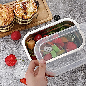 8 Pcs Stainless Steel Food Containers with Lids 1/9 Size Steam Hotel Pans 1 mm Thick Restaurant Table Pans Food Prep Pan Metal Meal Food Containers Steamer for Freezer Buffet Kitchen(4'' Deep)