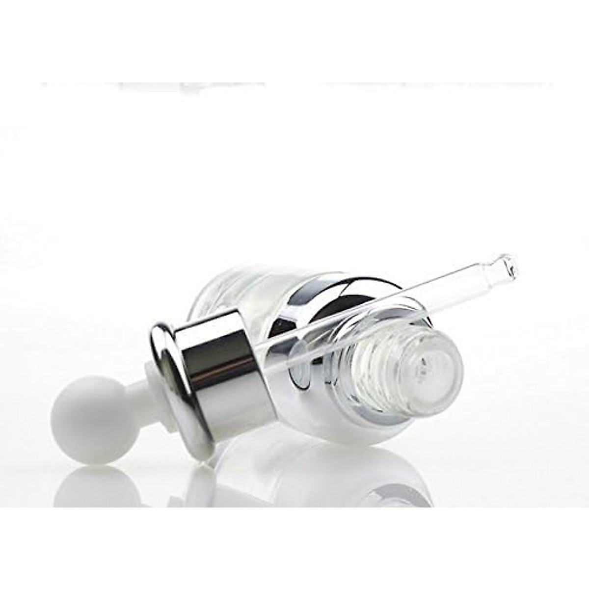 3PCS 50ml Empty Portable Refill Clea Glass Essential Oil Dropper Bottles with White Cap Silver Circle and Glass Droppers for Cosmetic Essential Oils Lab Chemicals Colognes Perfumes Other Liquids