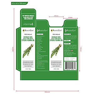 RootsGro 100% Natural Rosemary Mint Scalp Hair Oil - Blend of 30 Oils, Rosemary Oil, Peppermint Oil, Lavender Oil & More. Strengthens and Nourishes Hair Scalp | 4 ounce