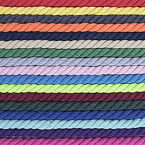 Natural Twisted Cotton Rope - Soft But Strong - Assorted Colors - 1/2 Inch Diameter (Rice Red, 10 Feet)