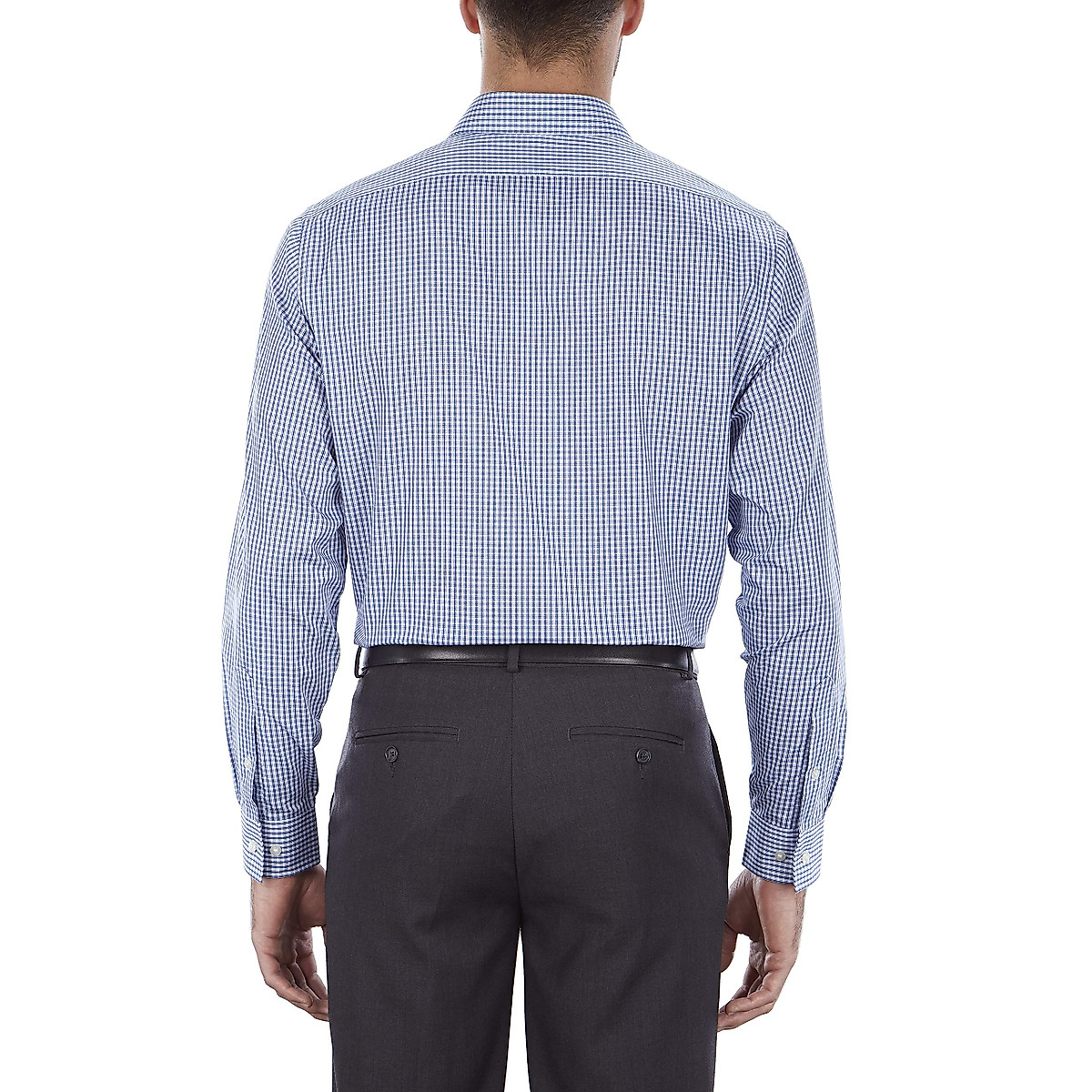 Van Heusen mens Regular Fit Flex Collar Check Dress Shirt, Midnight, 16.5 Neck 34 -35 Sleeve US