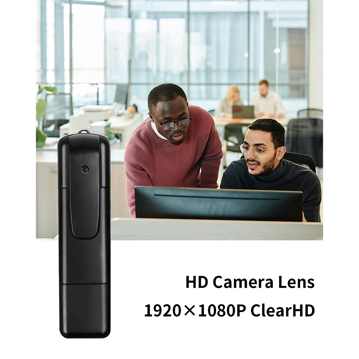 JieSuDa V8 Mini Body Camera, 1080P Full HD Hidden Camera with 32G Memory Card, Police Cam with Smart Motion Detection, Pocket Clip for Office, Security Guard, Home, Car, Bike, Hiking