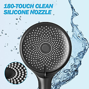Shower Head with handheld, High Pressure Shower Head Set with Hose Adjustable Bracket Rubber Washers
