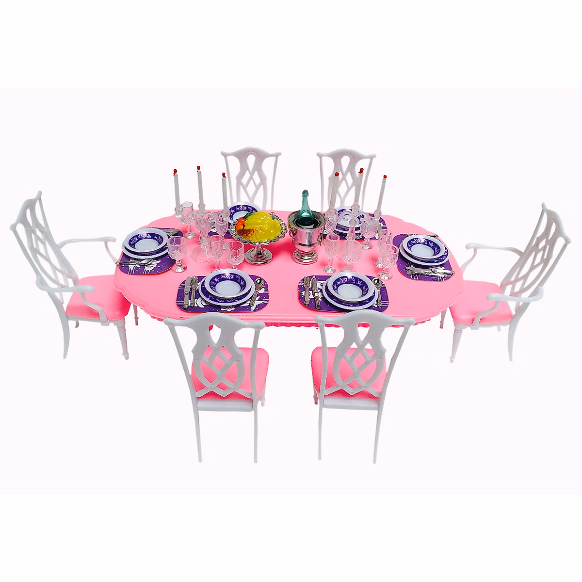 Irra Bay Dollhouse Furniture - Pink Dinning Table Set