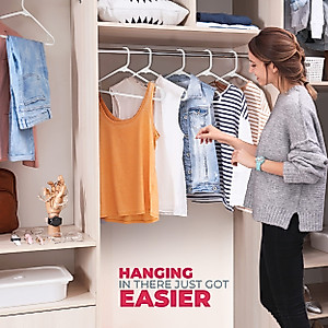 30pk Made in USA Strong Plastic Clothes Hangers Bulk | 20 30 50 100 Pack Available | Laundry Clothes Hanger | Coat Hangers Plastic | Heavy Duty Plastic Hanger for Closet and Clothing Hangars (Black)