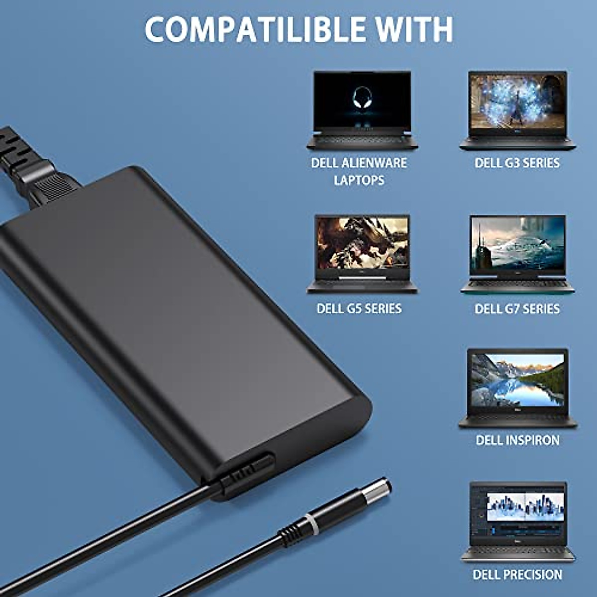 240W 180W Alienware Laptop Charger for Dell Precision 7710 7730 7520, Dell G3 G5 G7 G15 Laptop Charger Power Supply Cord