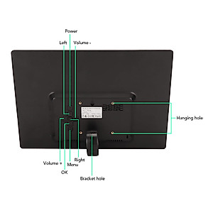 Digital Photo Album, 100‑240 V USB Interface Large Storage Digital Photo Frame Multiformat Playback for Images (US Plug)