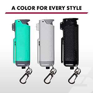 SABRE Safe Escape 3-In-1 Pepper Gel With Seat Belt Cutter & Window Breaker, Maximum Strength Pepper Spray, Snap Clip Keychain for Easy Carry & Fast Access, 0.54 fl oz, Easy to Use Fast Flip Top Safety