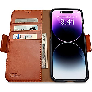 Dreem Bundle: Fibonacci Wallet-Case for iPhone 14 Pro Max with Om AirPods Pro Case Cover - Caramel