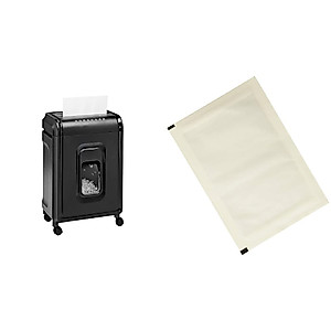 Amazon Basics 8-Sheet High-Security Micro-Cut Shredder with Pullout Basket and Paper Shredder Sharpening & Lubricant Sheets - Pack of 12