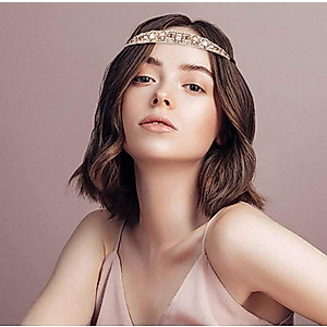 inSowni 7 Pack Handmade Rhinestone Crystal Beaded Stretchy Headbands Hair Accessories for Women Girls Brides