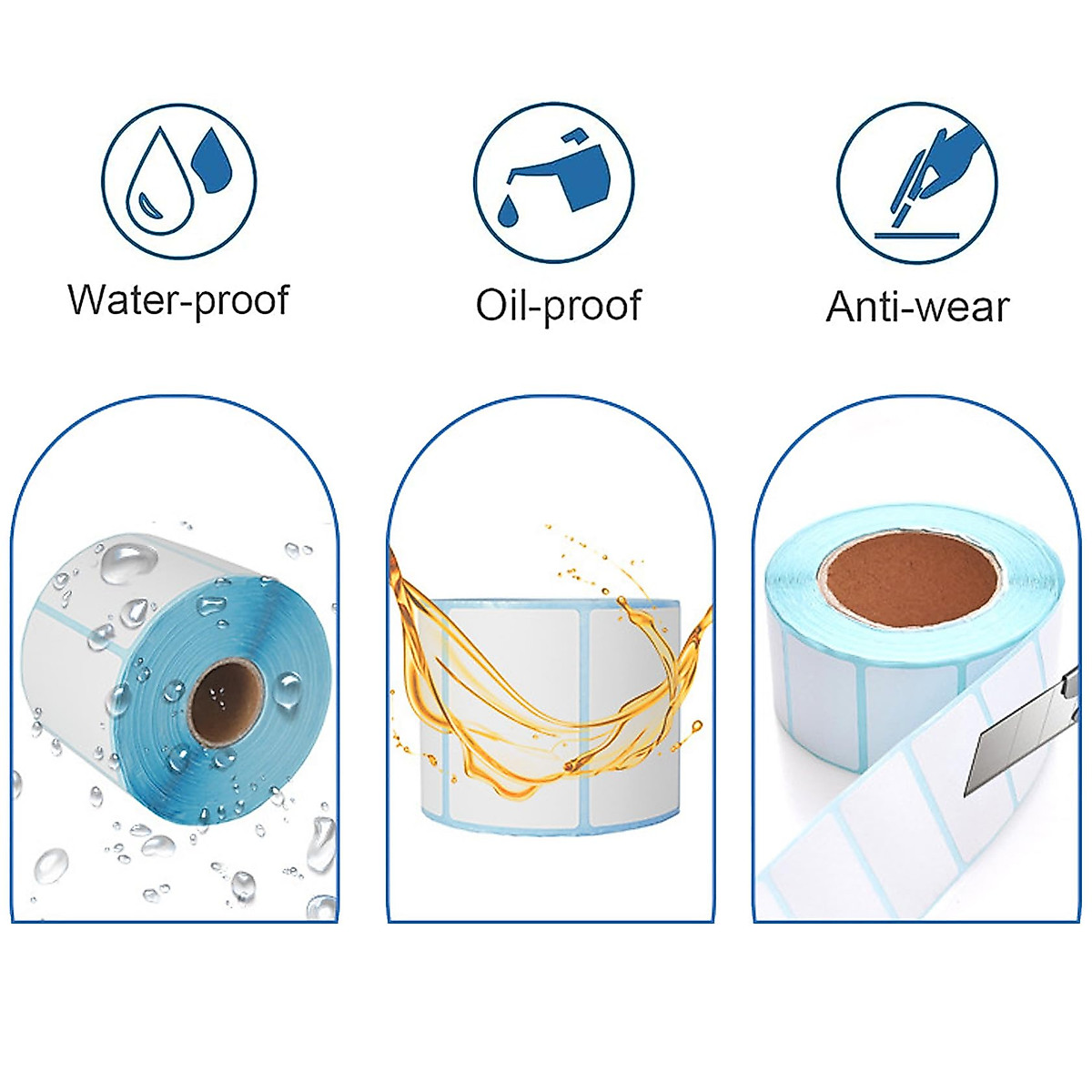 2 x 1 Direct Thermal Laverls, Thermal Name Label Stickers, Thermal Label Stickers, Barcode Label Thermal-1 Roll,1000 Labels