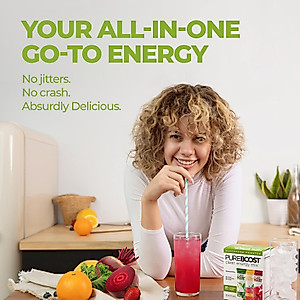 Pureboost Superfoods Clean Energy Drink Mix with Apple Cider Vinegar, 7 Organic Red or Green Superfoods. No Sugar. No Sucralose. Boosted with Electrolytes & 25 Vitamins. (30 Count, Combo)