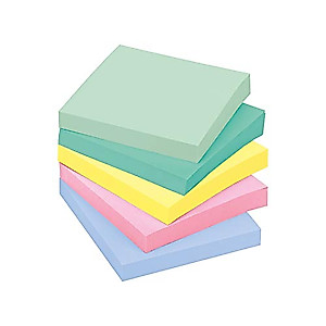 Post-it Notes, 3x3 in, 12 Pads, America's #1 Favorite Sticky Notes, Beachside Café Collection, Pastel Colors (654-5UC)