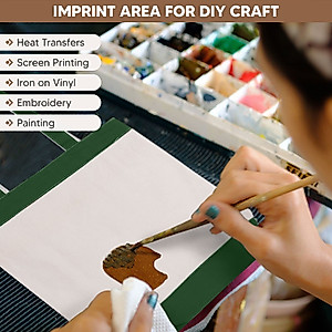 CUSTOMIZE123 Canvas Tote Bag with Handles for Woman, Reusable Cloth Bag for Groceries and Shopping - Blank Cotton Tote Bag, Suitable for DIY Projects – HEAVY DUTY – 16" X 14.5" With 4” Gusset, Green