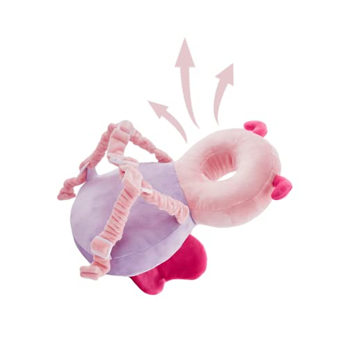 Baby Head Potector Backpack Toddler Safety Protector Cushion Pad Toddler Backpack for Crawling Walking, Adjustable Toddlers Back Safety Pad for Boys and Girls(Pink Butterfly)