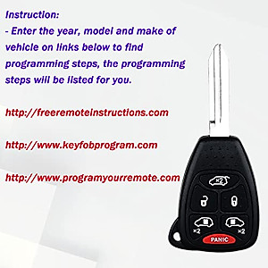 Keyless Remote Smart Replacement Key Fob Fits for 2004-2007 Chrysler Town and Country/Dodge Caravan/Chrysler Town and Country（FCC: M3N5WY72XX） Set of 2