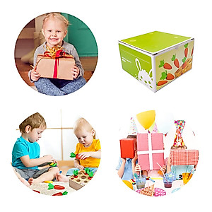 LOOJOY Wooden Toddlers Carrots Toys Shape Size Sorting Matching Puzzles Gripping Action Carrot Harvest Game for Fine Motor Skill