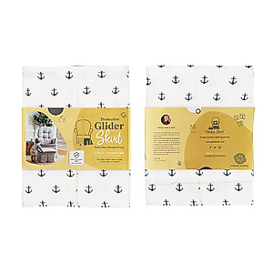 Glider Skirt, Universal Fit Safety Skirt for Glider Chair and Ottoman for Nursery, Baby Proofing Pinch Guard, Glider Chair and Ottoman Sold Separately, Safe Harbor Anchor Style