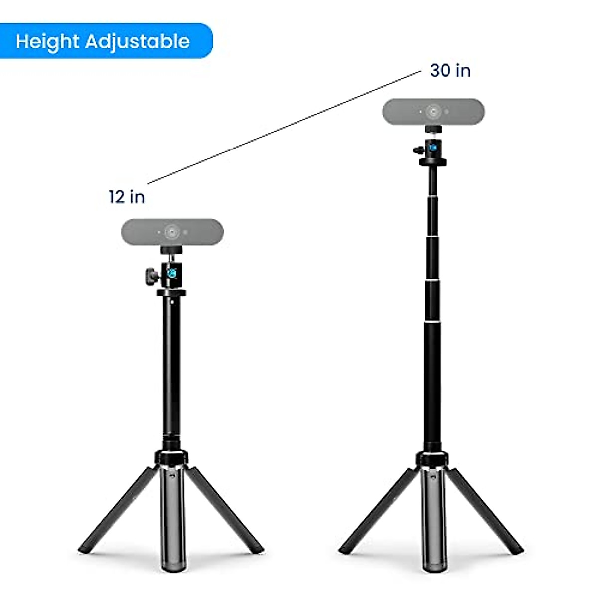 Lume Cube 30" Adjustable Webcam Stand | Webcam Stand | Desktop Tripod | Foldable and Collapsible Stand for Lights & Webcams | Logitech C925e, C922x, C930e, C922, C930, C920, C615
