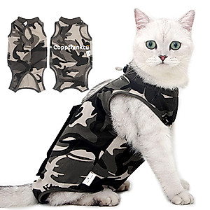 Coppthinktu Cat Surgery Recovery Suit for Abdominal Wounds or Skin Diseases, Cat Surgical Recovery Suit, Breathable Soft E-Collar Alternative for Cats Wound Healing and Anti Licking