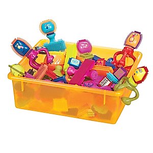 B. toys- Bristle Block Spinaroos - Creative Building Block Playset- 75 pcs- The Official Bristle Blocks - Toy Building Blocks for Toddlers