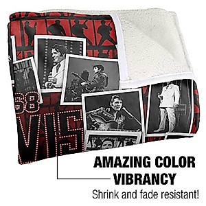 Elvis Presley Blanket, 50"x60", Comeback to 68 Silky Touch Sherpa Back Super Soft Throw Blanket