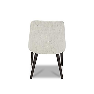 CHITA Mid-Century Modern Dining Chair, Upholstered Fabric Accent Chair,Set of 2, Ivory