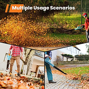 GoGonova 20V Cordless Leaf Blower, 3.0AH Electric Leaf Blower with 330CFM Power and 6 Speeds, Battery and Charger Included, Ideal for Lawn Care, Yard Work, Snow Blowing