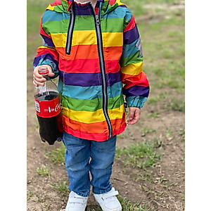 FABRST Toddler Boys Girls Windbreak Kids Fashion Rainbow Hooded Sun Jacket Baby Casual Outwear Fall Winter School Outfits（Rainbow,2T）