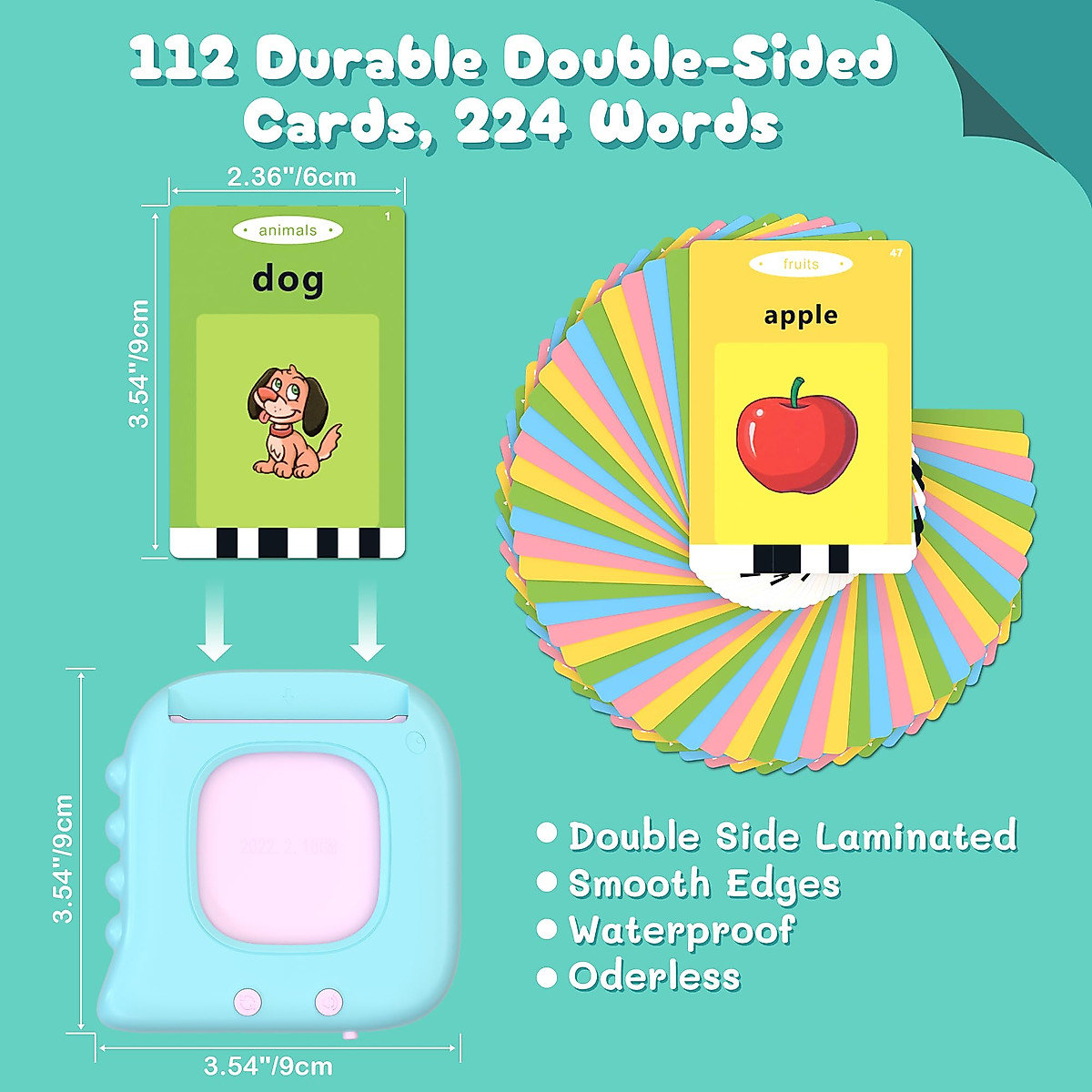 Talking Flash Cards for Toddlers 1-3, 224 Sight Words Toddler Flash Cards, Learning Toys for Toddlers, Sensory Educational Toys for Kids, Montessori Toys, Toddler Toys for Boys Age 1 2 3 4 5 Year Old