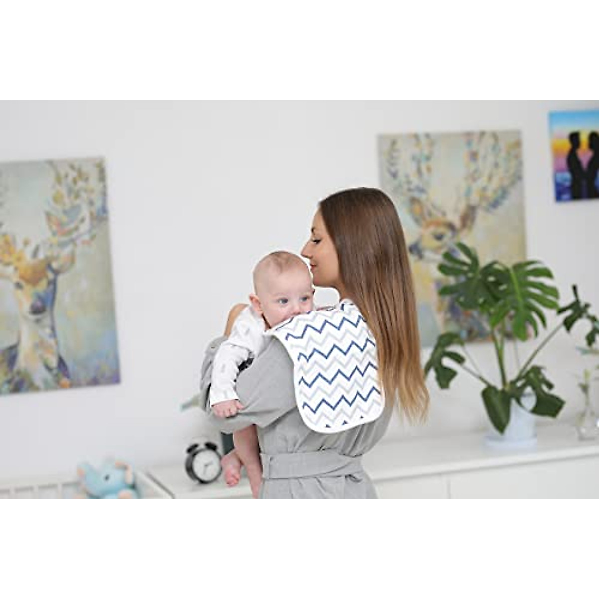 Burp Cloths for Baby Boy & Girl - Ultra Absorbent Burping Cloth Rags - Anti Shrink Unisex Burpy Clothes - Super Soft Jersey Cotton, Large 21"x10" - Thick for Newborn Cloth Diapers - 6 Pack