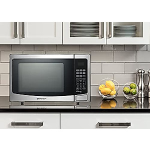 Emerson Radio MWI1212SS 1.2 Cu. Ft. 1000W Microwave Oven with Inverter Technology Stainless Steel Countertop/Built-in Design for Easy and Efficient Cooking