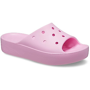 Crocs Women's Classic Slide | Platform Sandals, Flamingo, 9