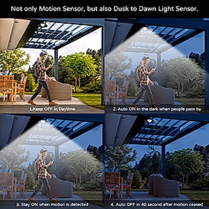 Minpory Motion Sensor Light Bulbs Outdoor, Movement Activated Dusk to Dawn LED Security Bulbs, 13W(100W Equivalent) A19 E26 5000K Daylight Cool White for Garage Porch Basement Hallway Closet, 2 Pack