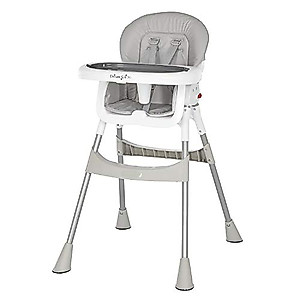 Dream On Me Portable 2-in-1 Tabletalk High Chair, Convertible Compact High Chair, Light Weight Portable Highchair, Grey