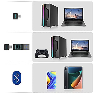 FEDIKER SW4 Wireless Hidden Earbuds for PC/Computer/Laptop/Mobile - Dongle & Bluetooth - 40ms Low Latency - 4 Mics – Gaming - Work Headset/Headphones for Office