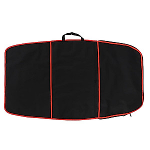 Jadeshay Surfboard Bag, 48x28 Inch Durable Polyester Bodyboard Carry Bag with Side Handle, Double Zipper & External Pocket, Suitable for Surfboard, Boogie Board, Red Stripe
