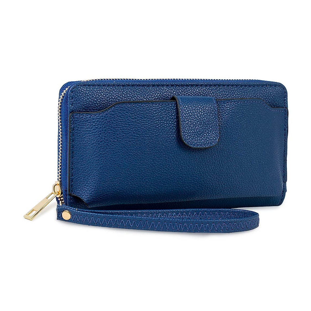 Rebecca & Rifka Pebble Faux Leather Zip Around Wristlet Wallet with Phone Pocket