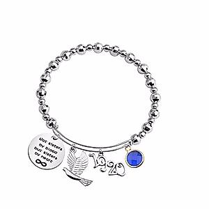 HOLLP 1920 Sorority Navy Jewelry Not Sisters by Blood But Sisters by Heart Pigeon Bracelet Sister Gift Sorority Gift Greek Sorority Inspired Gift for Finer Women (Mirror Bracelet)