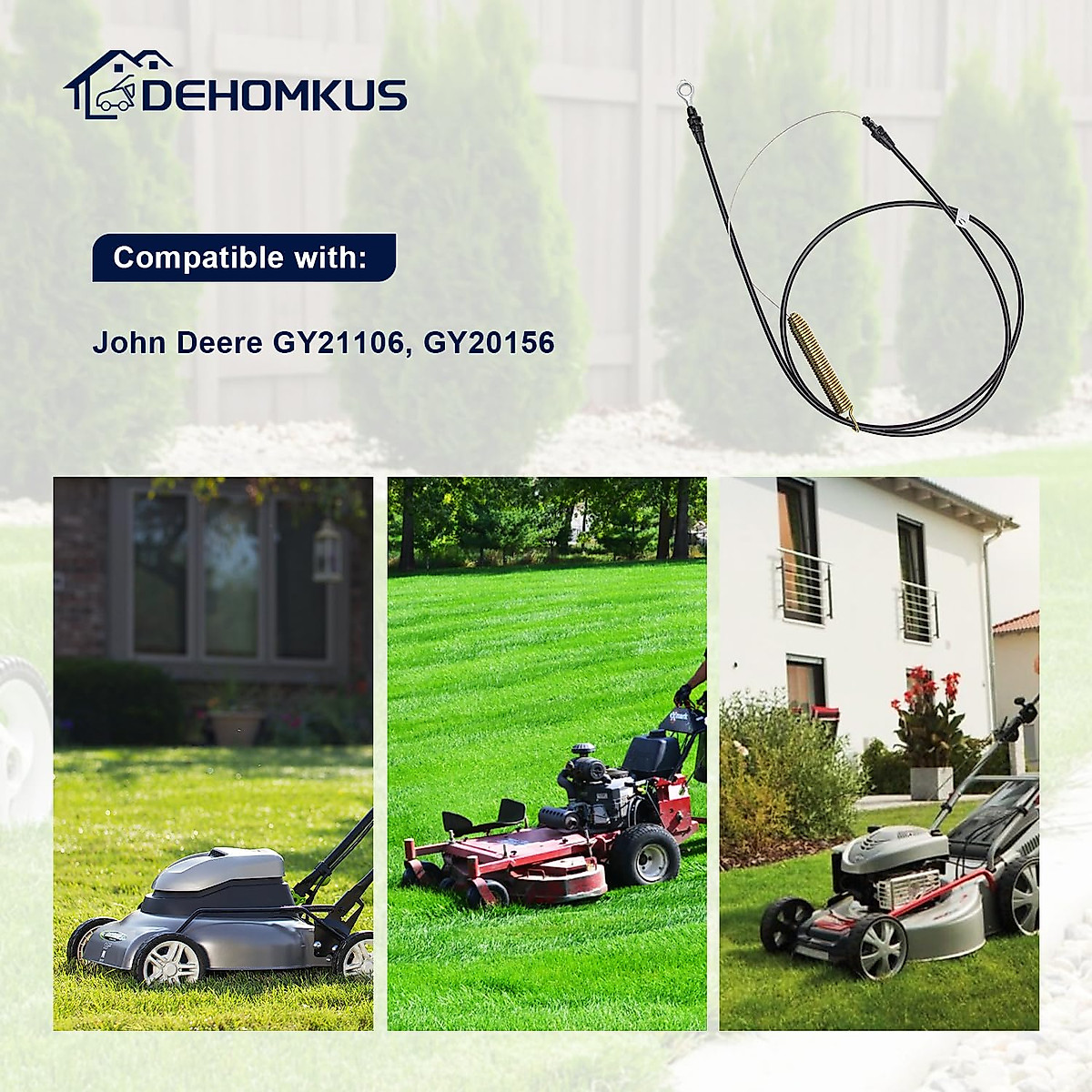 DEHOMKUS GY21106 GY20156 Clutch Cable Fits for 42 inch John Deere Sabre Scotts L100 L105 L107 L108 L110 L111 L118 L120 LA100 LA105 LA110 LA115 LA120 LA125